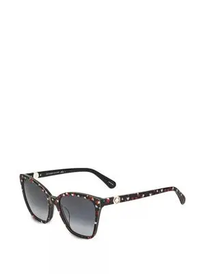 Kate Spade New York Kate Spade Heart Print Square Frame Sunglasses Black