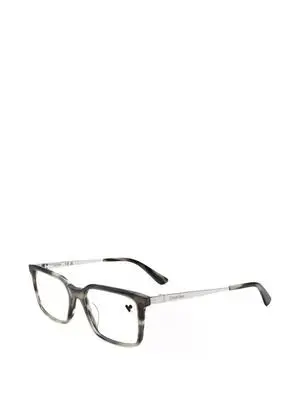 Calvin Klein Tortoiseshell-effect Rectangle-frame Glasses - Grey
