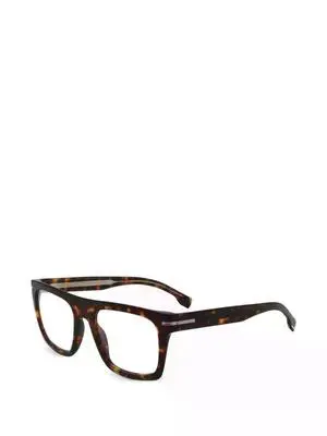 BOSS Tortoiseshell-pattern Square-frame Glasses - Brown