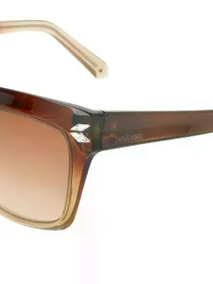 SWAROVSKI Crystal Embellished Geometric Frame Sunglasses