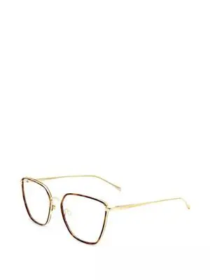 Rag & Bone Tortoiseshell-effect Geometric-frame Glasses - Gold