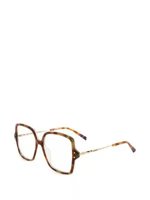 Missoni Tortoiseshell-effect Geometric-frame Glasses - Brown
