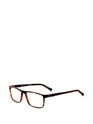 John Varvatos Tortoiseshell-effect Rectangle-frame Glasses - Brown