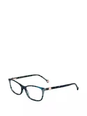 Carolina Herrera Tortoiseshell-effect Rectangle-frame Glasses - Green