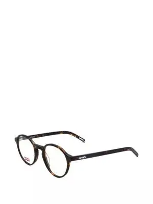 LEVI'S Tortoiseshell-effect Round-frame Glasses - Brown