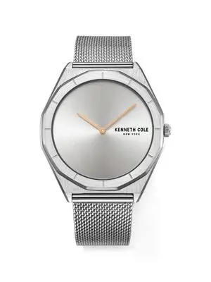 KENNETH COLE Logo-detail 42mm Watch - Silver