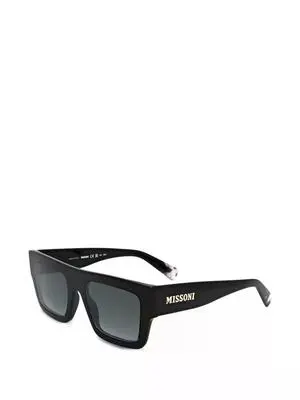 Missoni Logo Plaque Rectangle Frame Sunglasses - Black