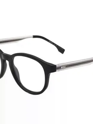 BOSS Pantos-frame Eyeglasses With Logo Detail - Black