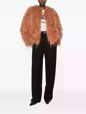 FORTE_FORTE Textured Fur Coat