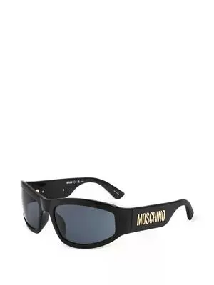Moschino Logo-plaque Rectangle-frame Sunglasses - Black