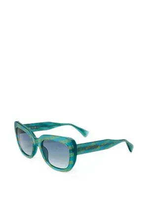 Moschino Logo-print Cat-eye Sunglasses - Green