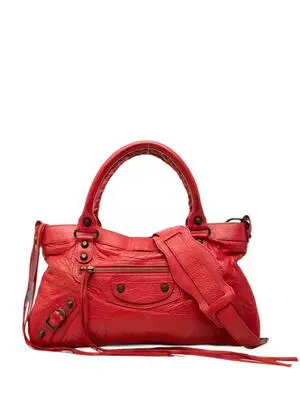 Balenciaga Balenciaga Lambskin Motocross Classic First Satchel Red