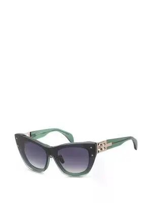 BUGATTI Cat-eye Frame Logo-plaque Sunglasses - Green