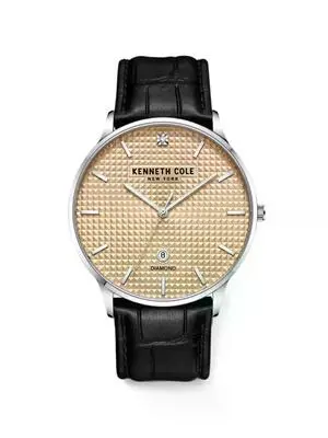 KENNETH COLE Diamond Textured 42mm Watch - Neutrals