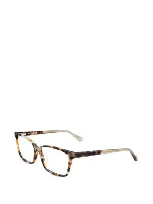 Calvin Klein Tortoiseshell-effect Rectangle-frame Glasses - Brown