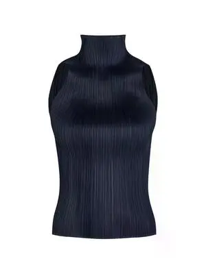 Issey Miyake Pleated High-neck Top