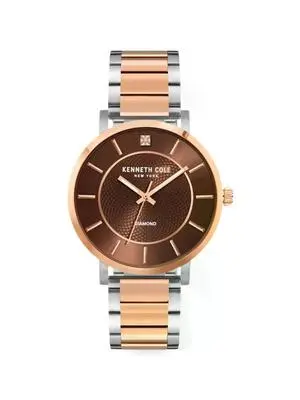 KENNETH COLE New York Diamond 42mm Watch - Brown