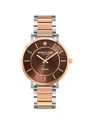 KENNETH COLE Stainless Steel Link Bracelet Watch - Brown