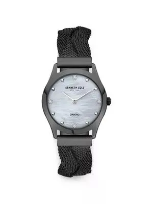 KENNETH COLE Braided-strap 34mm Watch - White