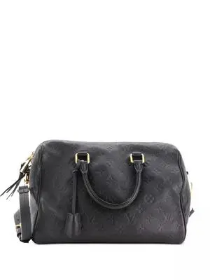LOUIS VUITTON Speedy Bandouliere Monogram Empreinte Leather 30 Satchel - Black