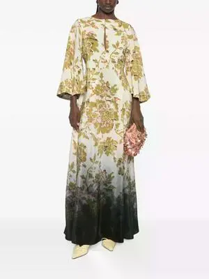 La DoubleJ Belle Botanical Print Ombré Maxi Dress