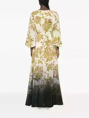 La DoubleJ Belle Botanical Print Ombré Maxi Dress