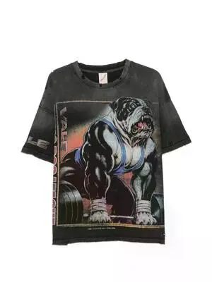 VALE FOREVER Graphic-print Distressed T-shirt - Black