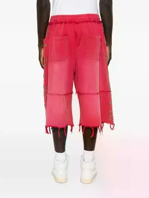 VALE FOREVER Stud-embellished Frayed Shorts