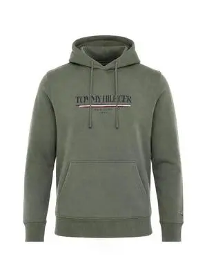 Tommy Hilfiger Logo-embroidered Drawstring Hoodie - Green