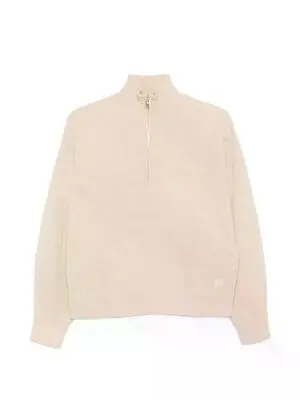 KUJTEN Quarter-zip Cashmere Sweater - Neutrals