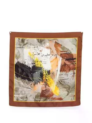 D'ANIELLO Abstract-print Scarf - Brown