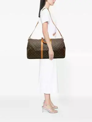 LOUIS VUITTON Monogram Keepall Bandouliere 55 Travel Bag
