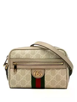 Gucci 2016-2026 Mini Gg Supreme Web Ophidia Crossbody Bag - Brown