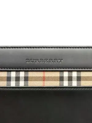 Burberry House Check Trimmed Leather Handbag