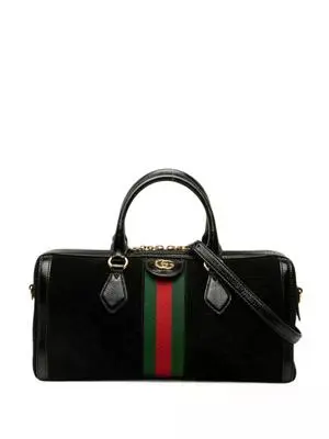 Gucci Ophidia Suede Web Top Handle Bag