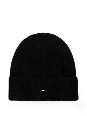 Tommy Hilfiger Ribbed-knit Beanie Hat - Black