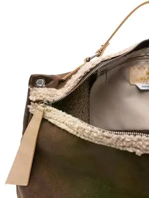 LA MILANESA Shearling-trimmed Tote Bag