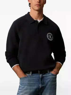 Calvin Klein Varsity Logo-patch Polo Sweater
