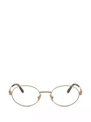 Miu Miu Oval-frame Logo-plaque Glasses