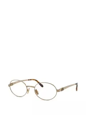 Miu Miu Oval-frame Logo-plaque Glasses