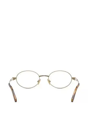 Miu Miu Oval-frame Logo-plaque Glasses