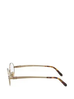 Miu Miu Oval-frame Logo-plaque Glasses