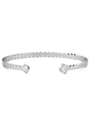 SOLO FOR DIAMONDS Diamond-embellished Geometric Band Necklace - Silver