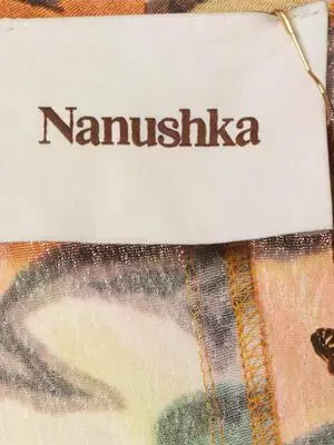 Nanushka Ira Floral-print Cut-out Mini Dress - Orange