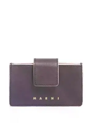 Marni Logo-print Gusseted Cardholder - Purple