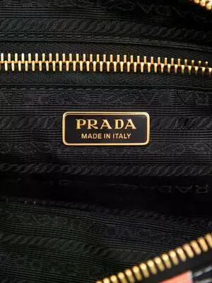Prada Printed Nylon Cosmetic Pouch With Wrist Strap