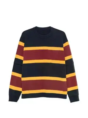 Sacai Striped Knit Layered Sleeve Sweater - Blue