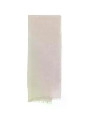 D'ANIELLO Fringed Metallic Scarf - Neutrals