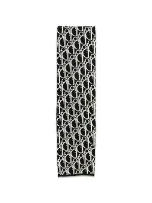 Dior 2010s Monogram-pattern Scarf - Black