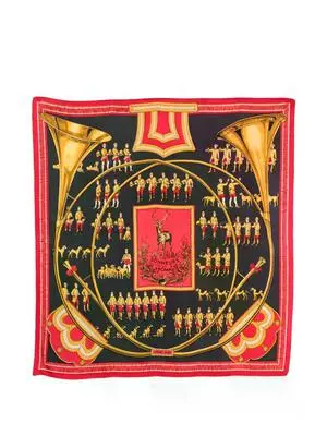 Hermès 1990s Square-shape Scarf - Black
